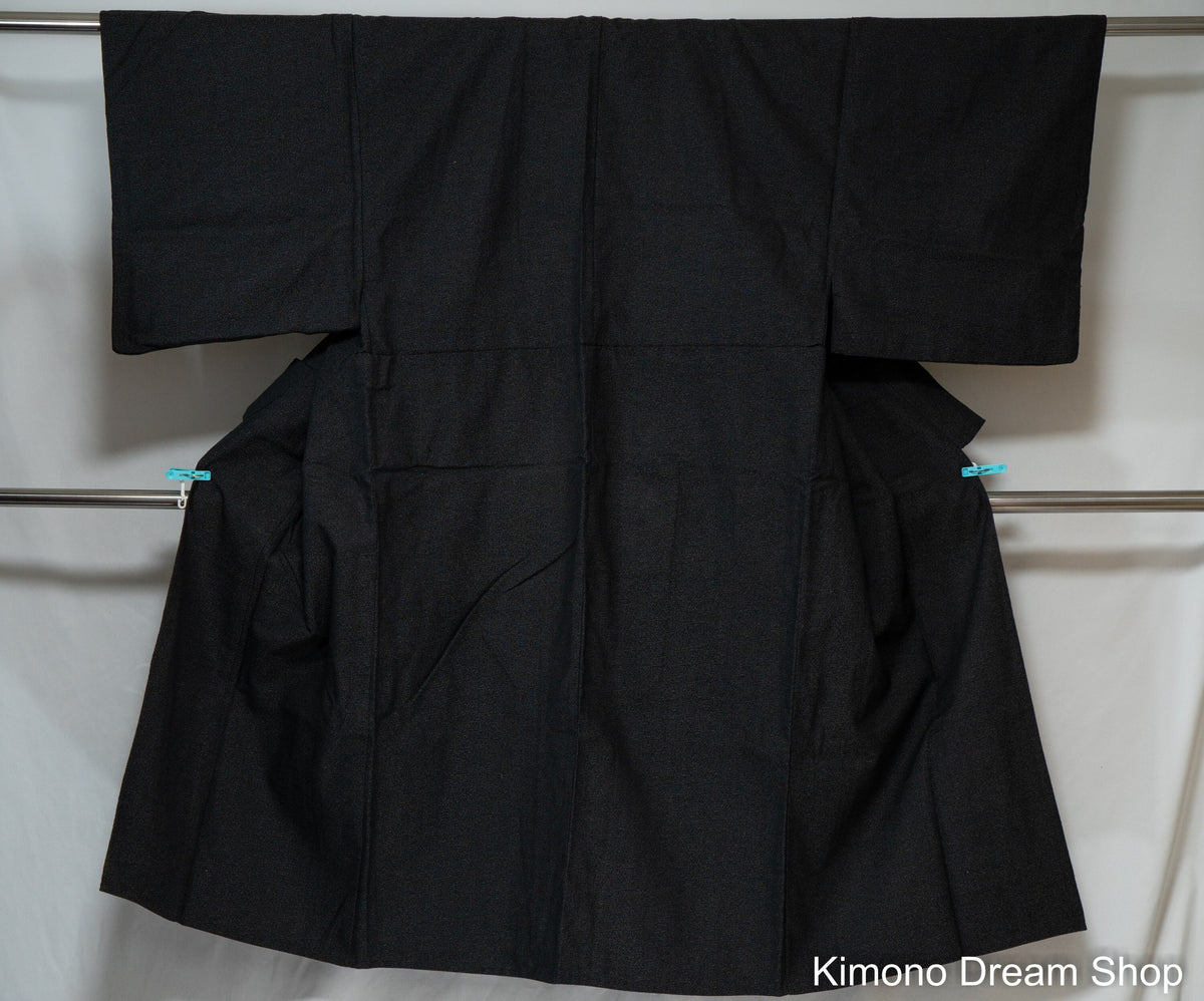 Black with Blue & Beige Men's Kimono - Vintage 1970s Wool Unlined Dans ...